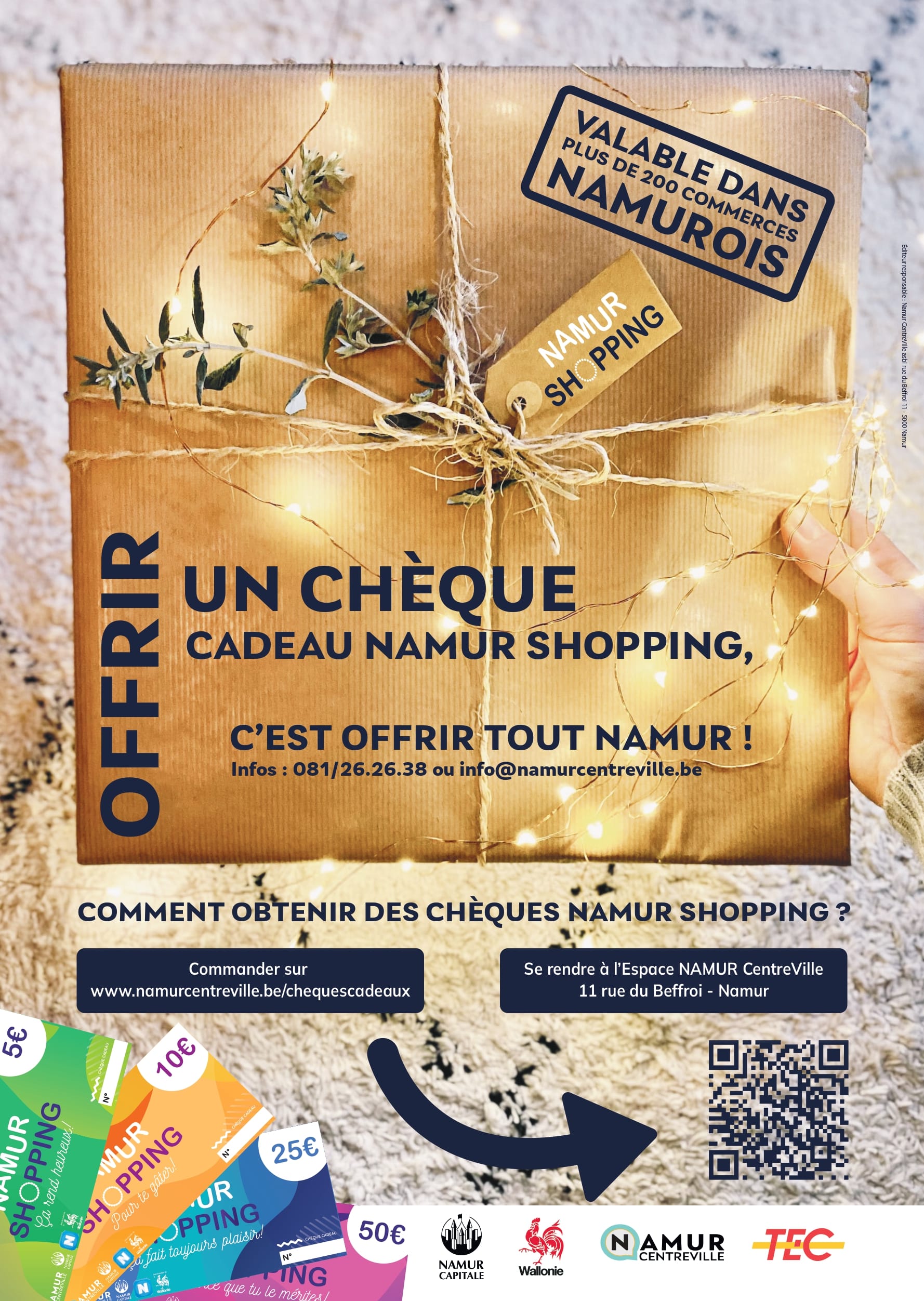 Chèques cadeaux - Namur CentreVille